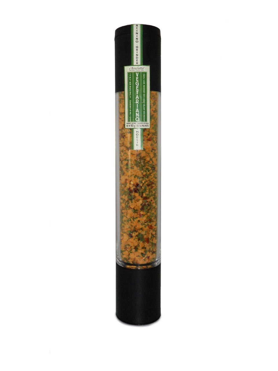Il Boschetto Tall Refillable Grinder with Sea Salt, Herbs, Spices and ...
