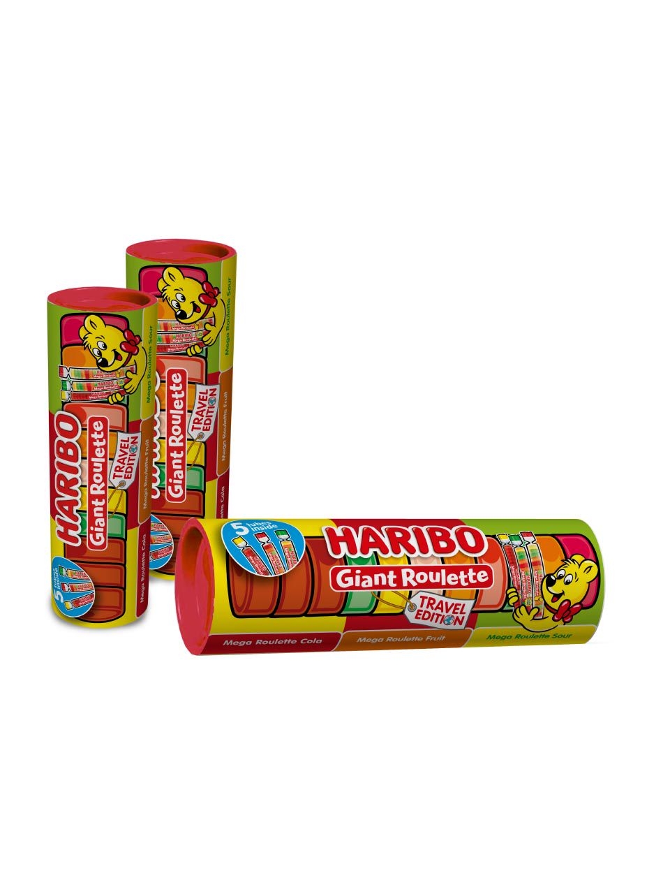 HARIBO Giant Roulette fruit gums with fruit, cola and sour fruit ...
