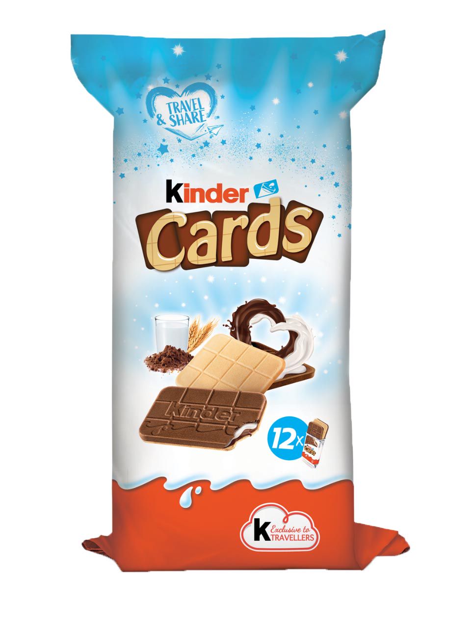 Kinder Cards wafer speciality filled with milk cream and cocoa cream ...