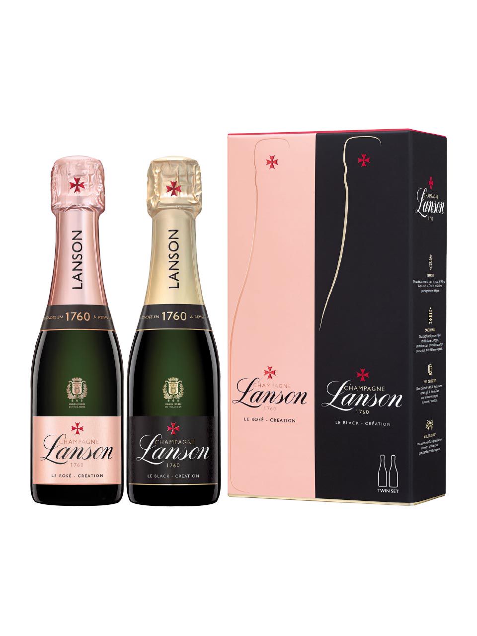 Lanson Black Label/Rosé Label 香槟 AOC 自然干白/桃红香槟（两瓶装）2 x 0.2L | 法兰克福机场网上购物