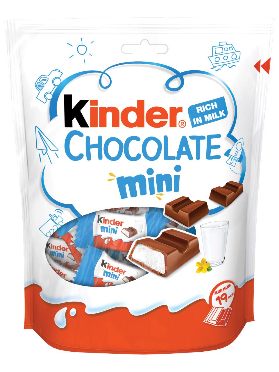 Kinder Mini Chocolate milk chocolate mini bar with a milky filling ...