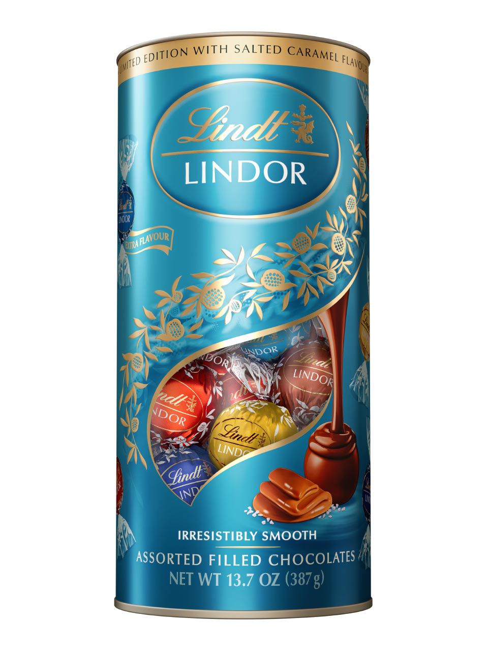 Lindt LINDOR Tube assorted chocolates with salted caramel | Frankfurt ...
