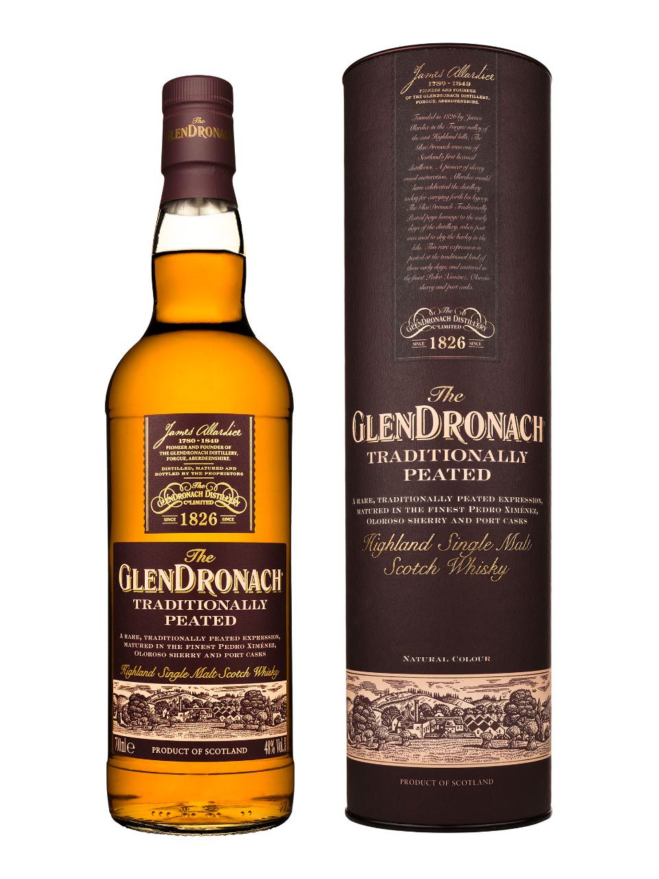 GlenDronach Traditionally Peated Highland Single Malt Scotch Whisky 48% ...