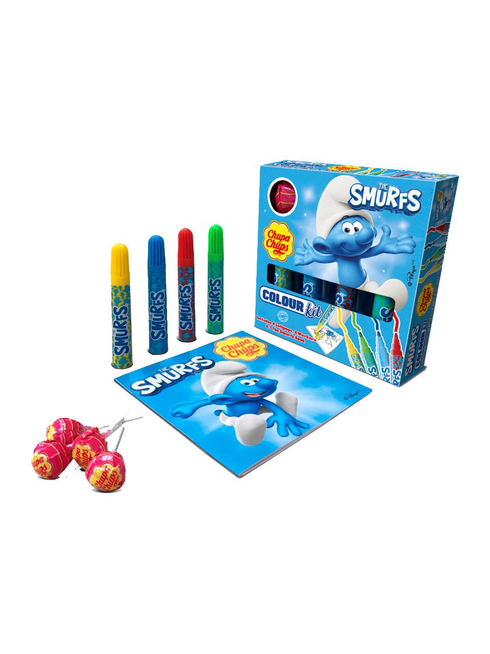 Chupa Chups set with 4 strawberry lollies, 4 marker pens and 1 ...