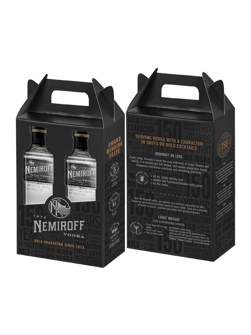 Nemiroff De Luxe Vodka Twinpack 2x1L – 40% Genuss in Premium-Qualität