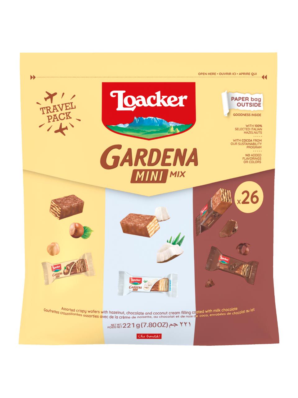 Loacker Gardena Mini 221g Pouch | Frankfurt Airport Online Shopping