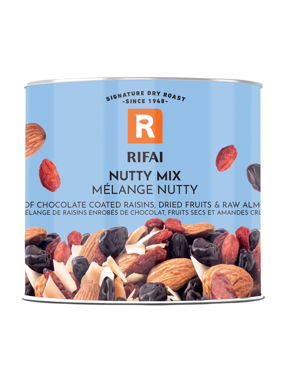 Rifai Nutty Mix aus schokolierten Rosinen, Trockenfrüchten und rohen ...